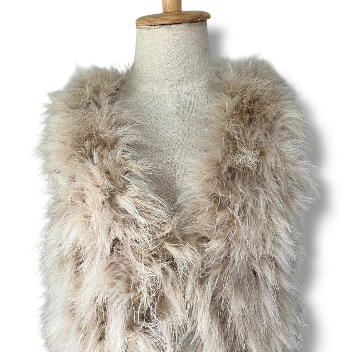 Vintage Ostrich Feather Vest – Cream – Vintage Swag SA