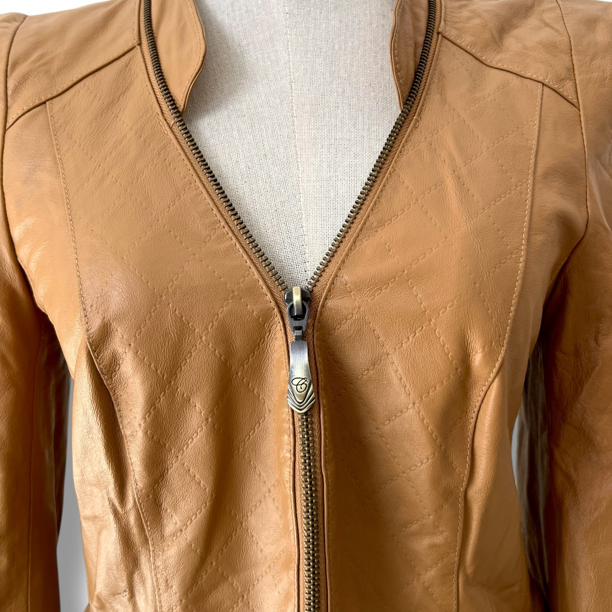 Vero Moda Classic Caramel Leather Jacket – Vintage Swag SA